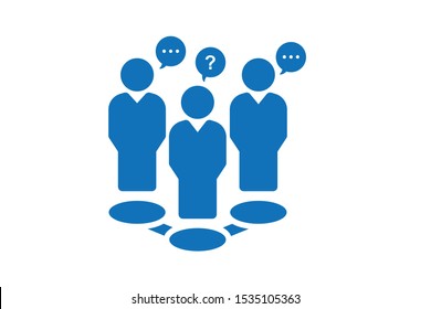 Team Communication Blue Icon Vector Stock Vector (Royalty Free ...