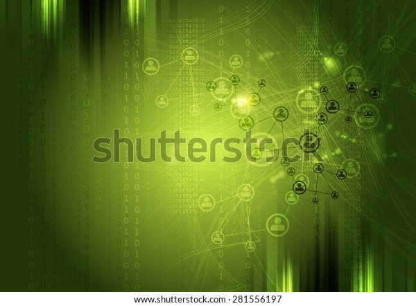 Team Communication Concept Green Background Vector Stock Vector ...