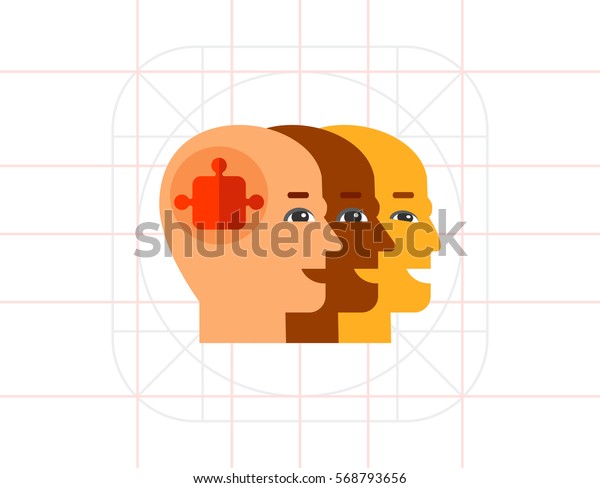 Team Concept Icon Three Bald Heads Stock Vector (Royalty Free ...