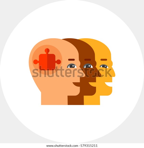 Team Concept Icon Three Bald Heads Stock Vector (Royalty Free ...