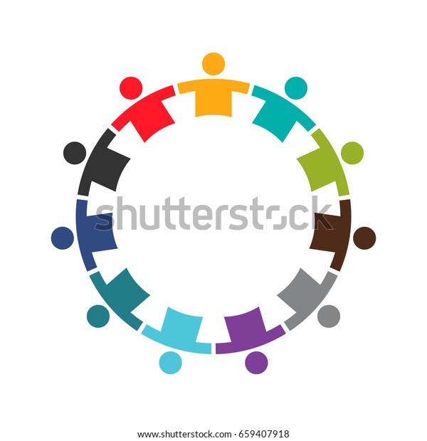 Team Eleven People Roundlogo Design Stock Vector (Royalty Free ...