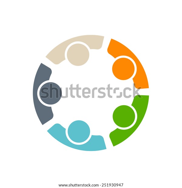 Team Five People Logo Concept Group Stock Vector (Royalty Free) 251930947