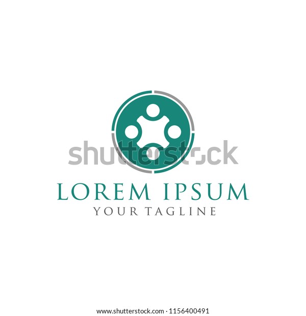 Team of four people logo. Concept of people group meeting collaboration ...