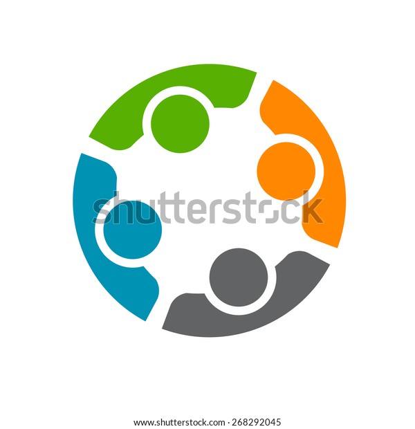 Team Four People Logo Concept Group Stock Vector (Royalty Free) 268292045