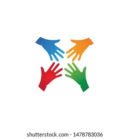 Team Group Hand Four Logo Stock Vector (Royalty Free) 1478783036