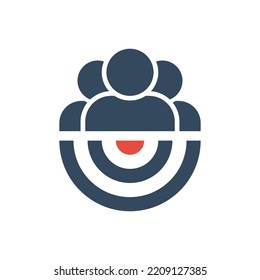 Team Group Icon Aim Target Teamwork Stock Vector (Royalty Free ...