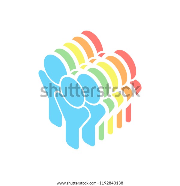 Team Group Icon Stack Colorful Isometric Stock Vector (Royalty Free ...