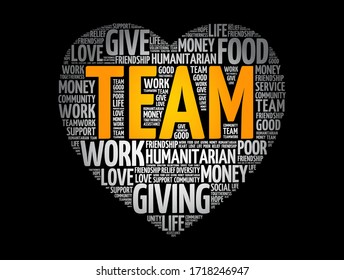 Team Heart Word Cloud Concept Background Stock Vector (Royalty Free ...
