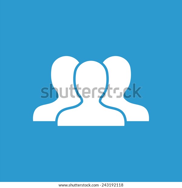 Team Icon Isolated White On Blue Stock Vector (Royalty Free) 243192118