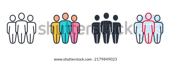 Team Icon Logo Vector Illustration Group Stock Vector (Royalty Free ...