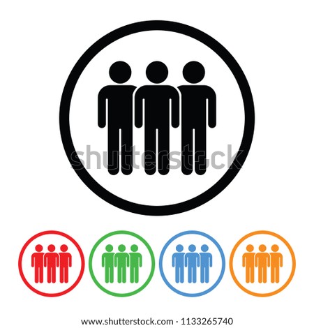 Team Icon Three People Figure Silhouettes Stock Vector (Royalty Free ...