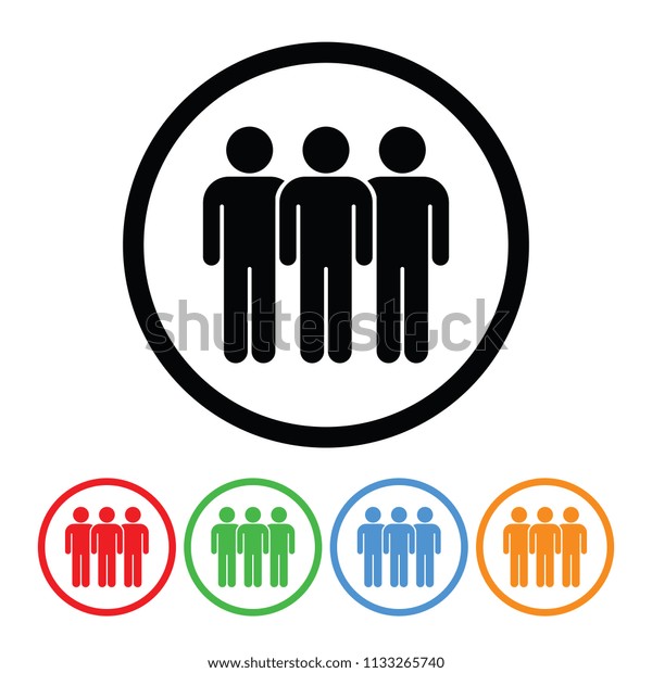 Team Icon Three People Figure Silhouettes Stock Vector (Royalty Free ...