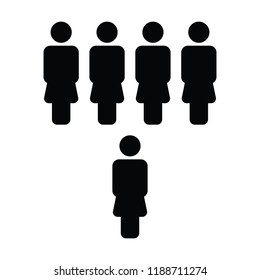 Team Icon Vector Female Group People Stock Vector (Royalty Free) 1188711274