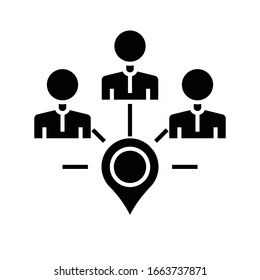 Team Location Black Icon Concept Illustration Stock Vector (Royalty ...