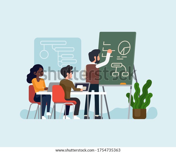 Team Makes Study On Business Strategy Stock Vector (Royalty Free ...