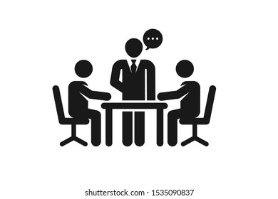 Team Meeting Icon Vector Team Planning Stock Vector (Royalty Free ...