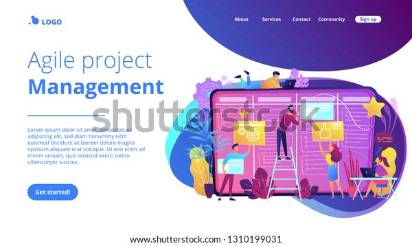 Team Members Moving Cards On Large Stock Vector (Royalty Free ...
