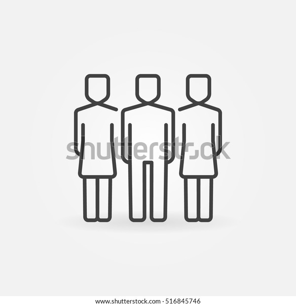 Team Outline Icon Vector Man Two Stock Vector (Royalty Free) 516845746 ...