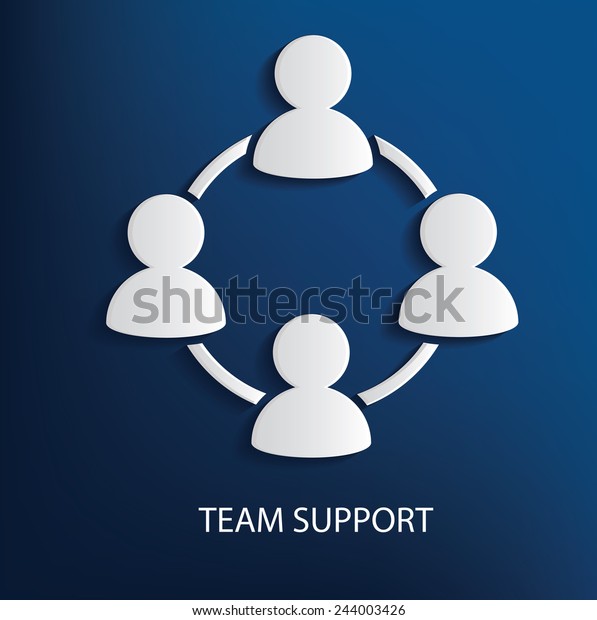 Team Support Symbol On Blue Backgroundclean Stock Vector (Royalty Free ...