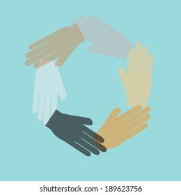 Team Symbol Hand Connectingvector Stock Vector (Royalty Free) 189623756 ...