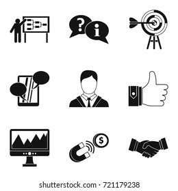 Team Training Icons Set Simple Set Stock Vector (Royalty Free ...
