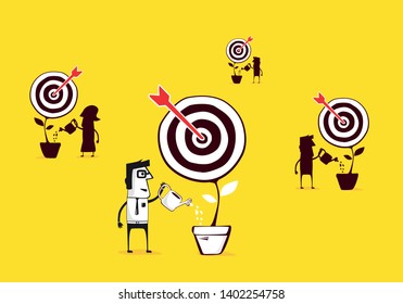 Team Trying Grow Target Stock Vector (Royalty Free) 1402254758 ...