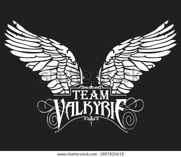 Team Valkyrie Tattoo Symbol Wings Stock Vector (Royalty Free ...