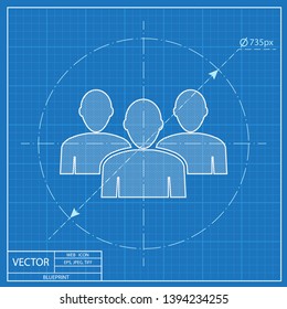 Team Vector Blueprint Icon People Group Stock Vector (Royalty Free ...