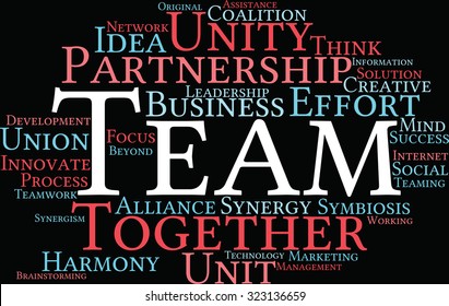 Team Word Cloud On Black Background Stock Vector (Royalty Free ...