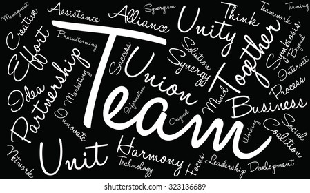 Team Word Cloud On Black Background Stock Vector (Royalty Free ...