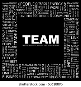 Team Word Collage On Black Background Stock Vector (Royalty Free ...