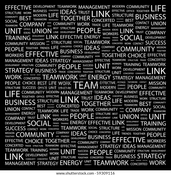 Team Word Collage On Black Background Stock Vector (Royalty Free) 59309116