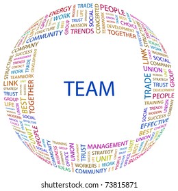 Team Word Collage On White Background Stock Vector (Royalty Free ...