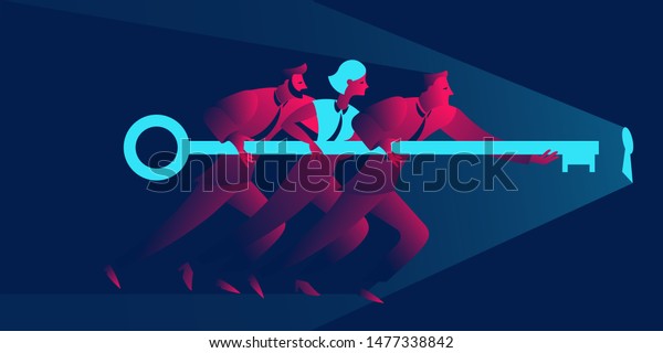 Team Work Business Concept Red Blue Stock Vector (Royalty Free ...