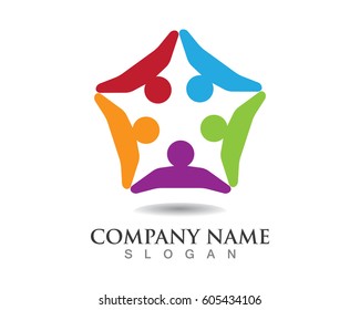 Team Work Community People Logo Stock Vector (Royalty Free) 605434106