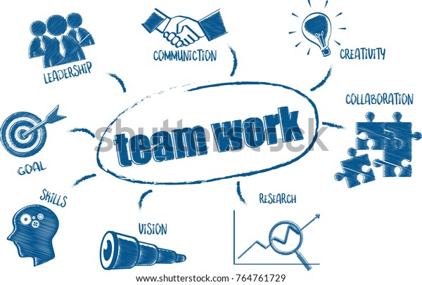 Team Work Concept Business Concept Illustration: เวกเตอร์สต็อก (ปลอดค่า ...