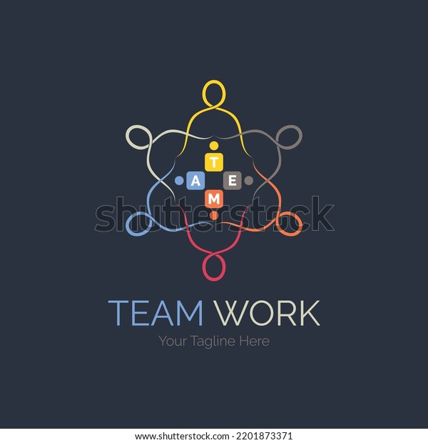 Team Work Connection People Logo Design Stock Vector (Royalty Free ...