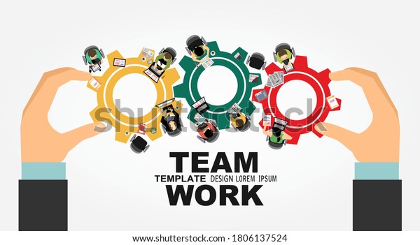 Team Work Gears Concept Team Management Stock Vector (Royalty Free ...