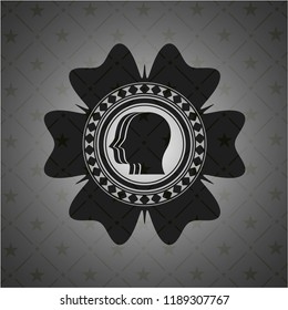 Team Work Icon Inside Realistic Dark Stock Vector (Royalty Free ...