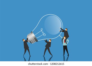 Team Work Light Bulb Business Concept Stock Vector (Royalty Free ...