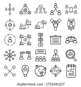 Set Business Development Management Icons Simple Stock Vector (Royalty ...