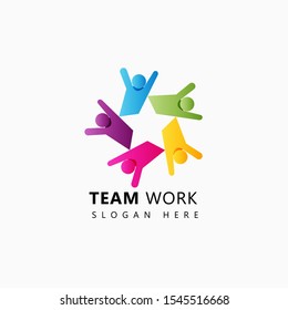 Team Work Logo Design Together Modern Stock Vector (Royalty Free ...