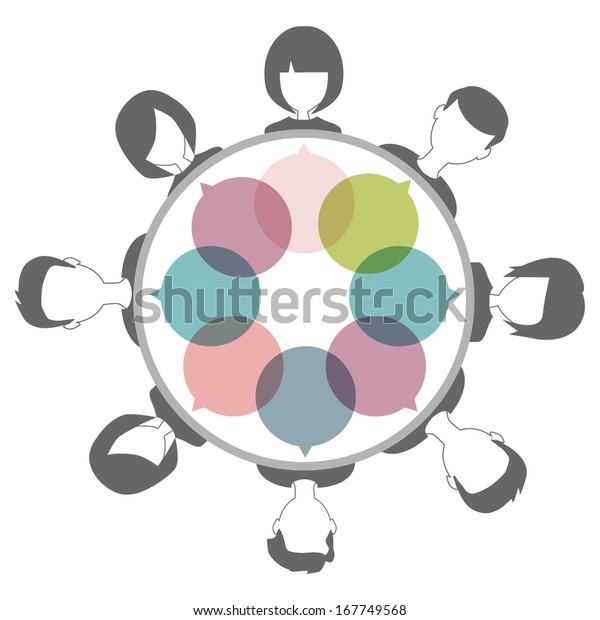 team work people around the table concept