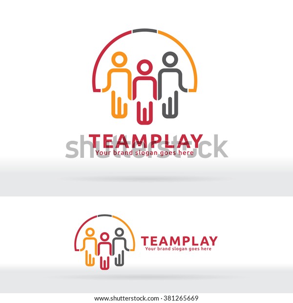 Team Work Play Logo Community Sign Stock Vector (Royalty Free ...