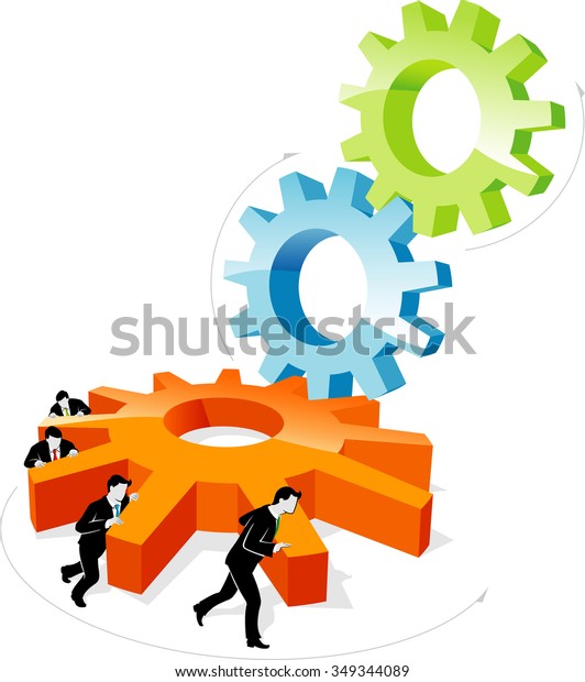 Team Work Rotate Cogsabstract Business Concept Stock Vector (Royalty ...