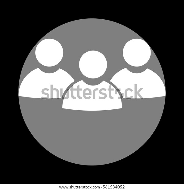 Team Work Sign White Icon Gray Stock Vector (Royalty Free) 561534052