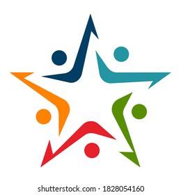 Team Work Symbol Shaped Star Stock Vector (Royalty Free) 1828054160 ...