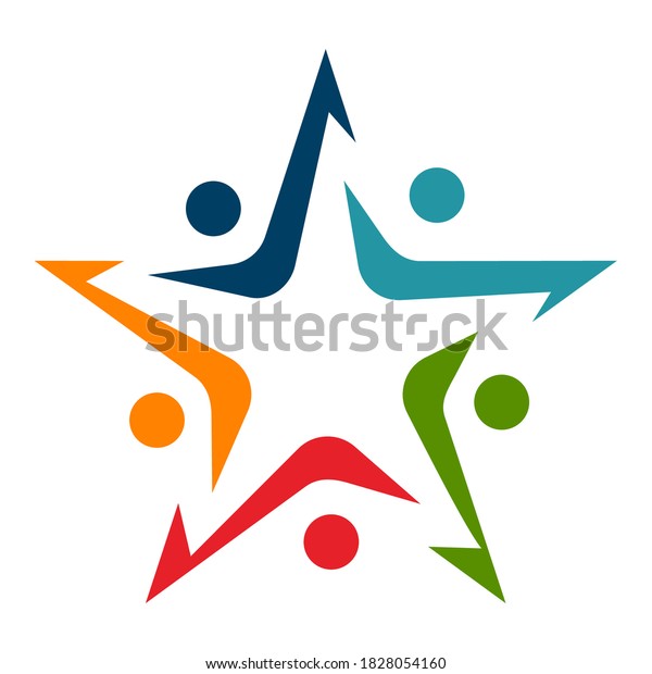 Team Work Symbol Shaped Star Stock Vector (Royalty Free) 1828054160 ...