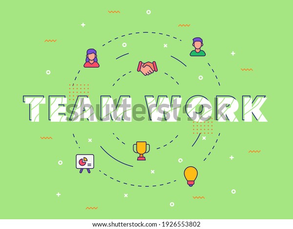 Team Work Typography Calligraphy Word Art Stock Vector (Royalty Free ...