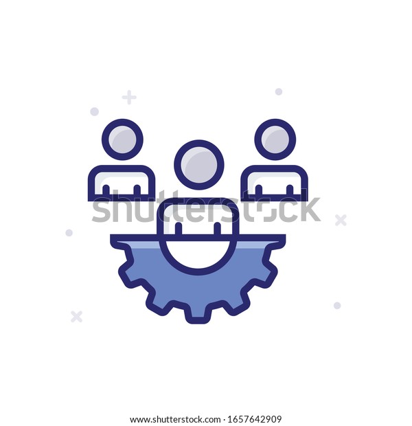 Team Work Vector Illustration Outline Filled Stock Vector (Royalty Free ...
